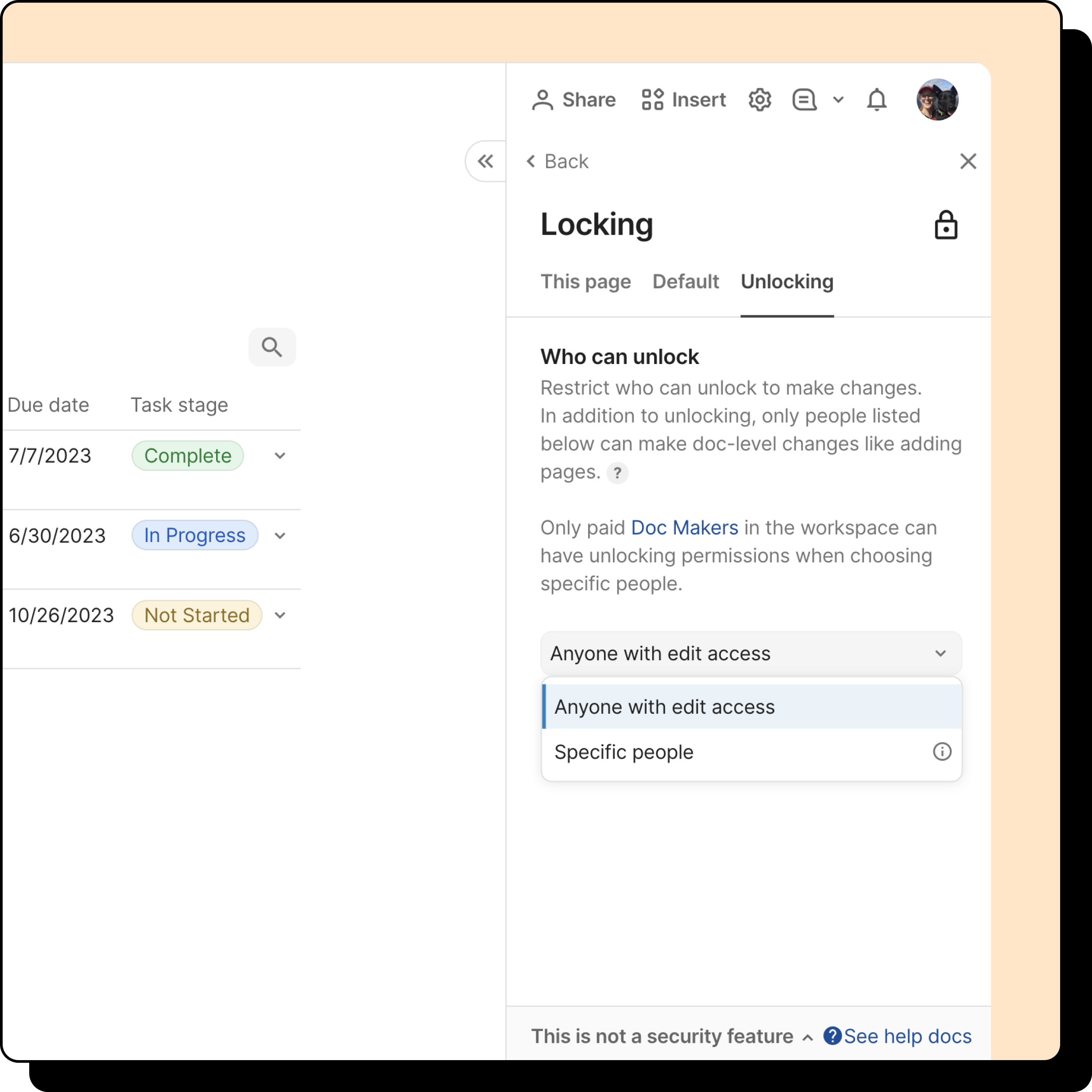 Add locking to the pages of your doc – Coda